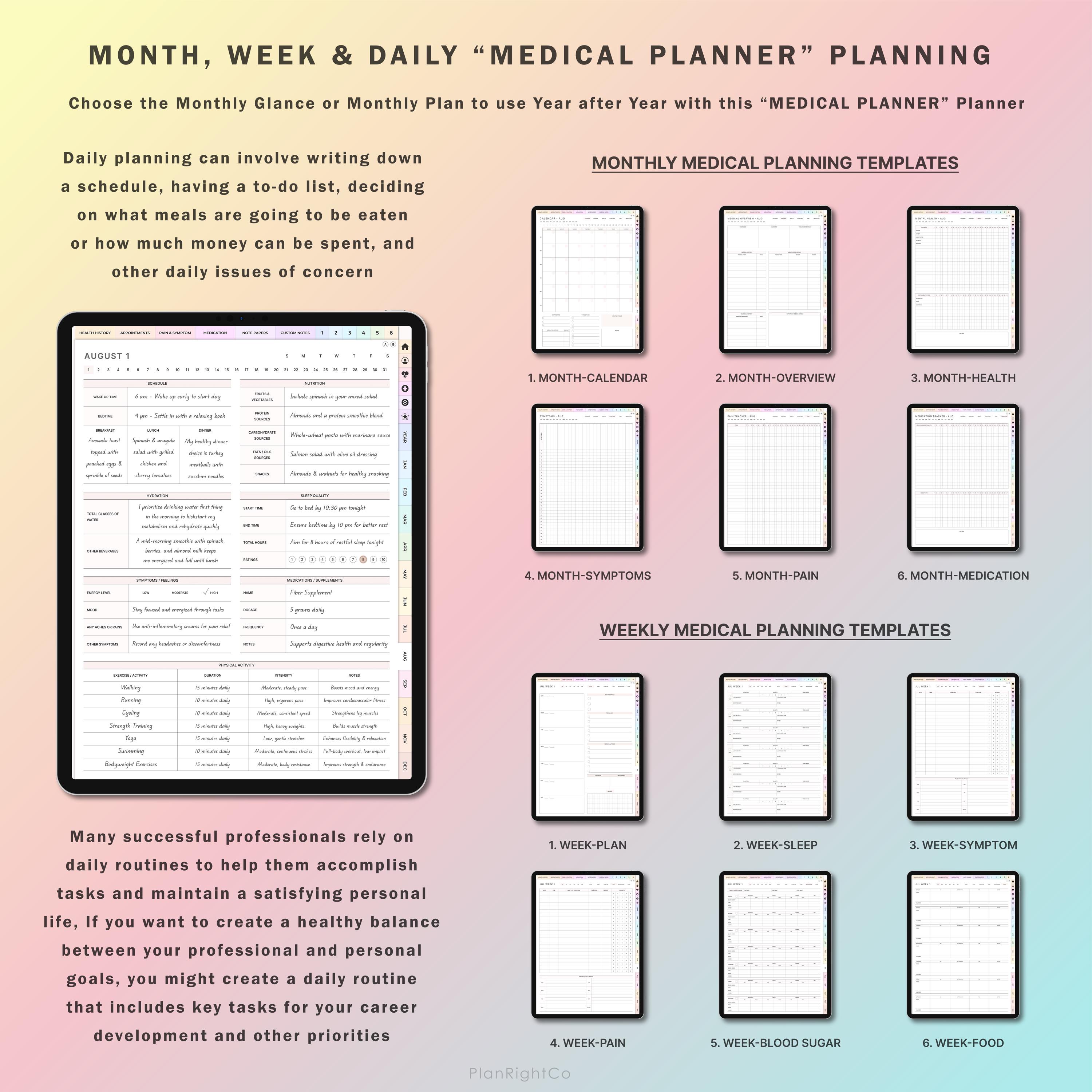 Digital Medical Planner, Medical Log, Medical Planning, iPad Goodnotes ...