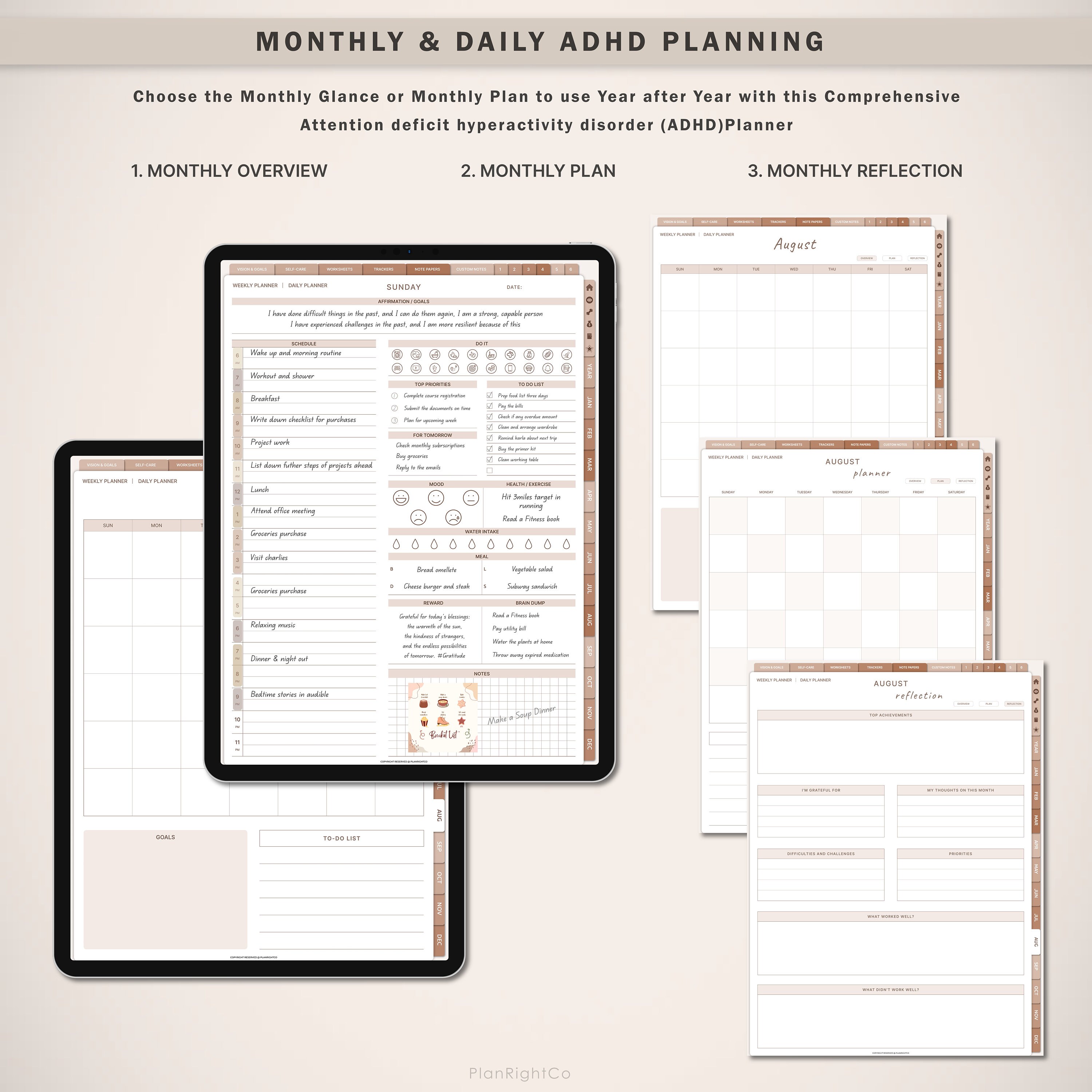 ADHD Digital Planner, Undated Digital Planner, ADHD Planner, iPad ...