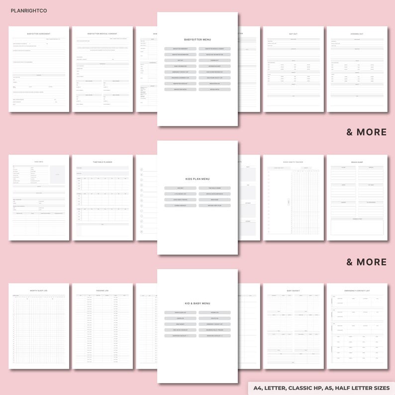 Babysitter Planner Printable, Nanny Binder & Childcare Guide ...