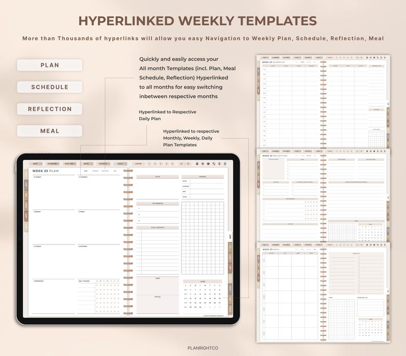 All-in-one Digital Planner 2026 | Undated Daily Weekly Monthly ...