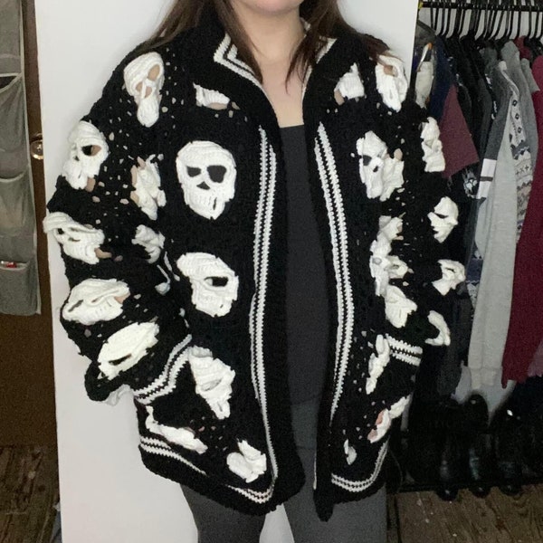 Skull Cardigan Men - Etsy