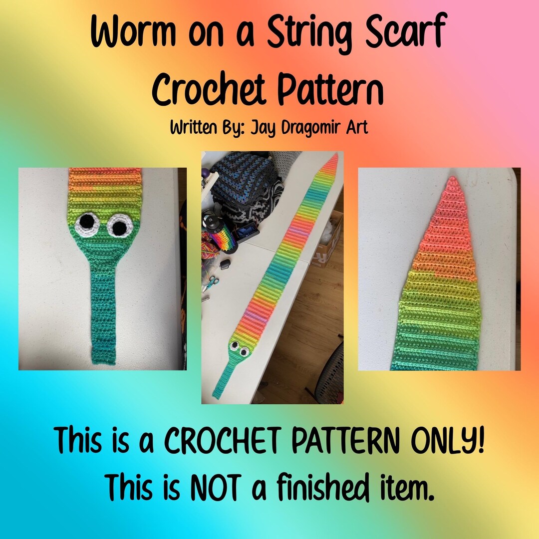 Worm on a String Scarf Crochet Pattern - Etsy