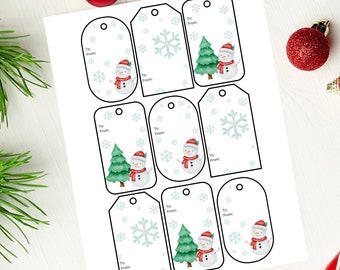 Printable Christmas Tags. Printable Watercolor Christmas Tags ...