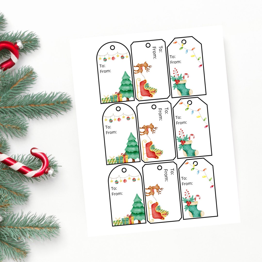 Printable Christmas Tags. Printable Watercolor Christmas Tags ...