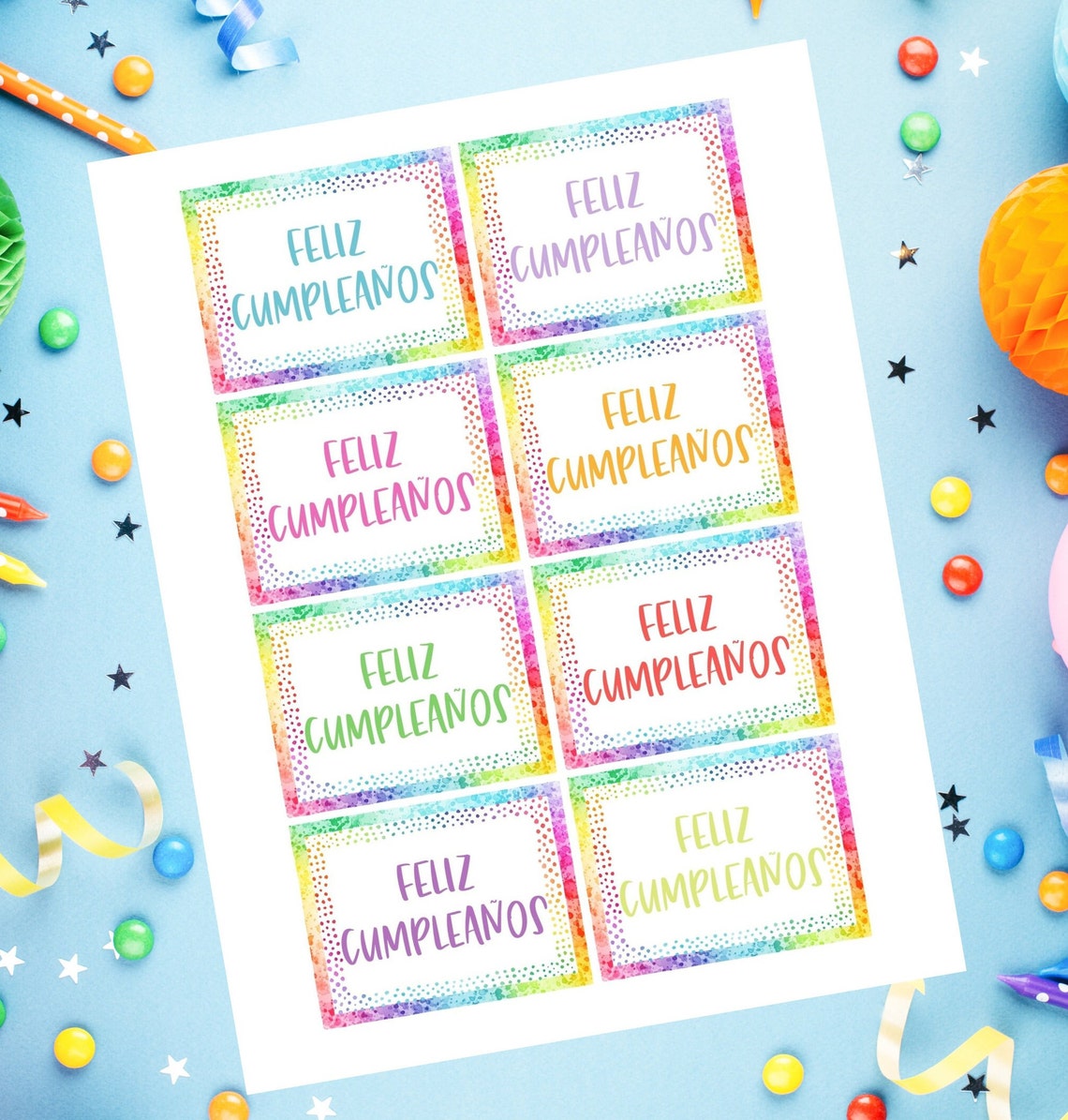 FELIZ CUMPLEAÑOS. Spanish Birthday Tags. Printable Spanish Birthday ...