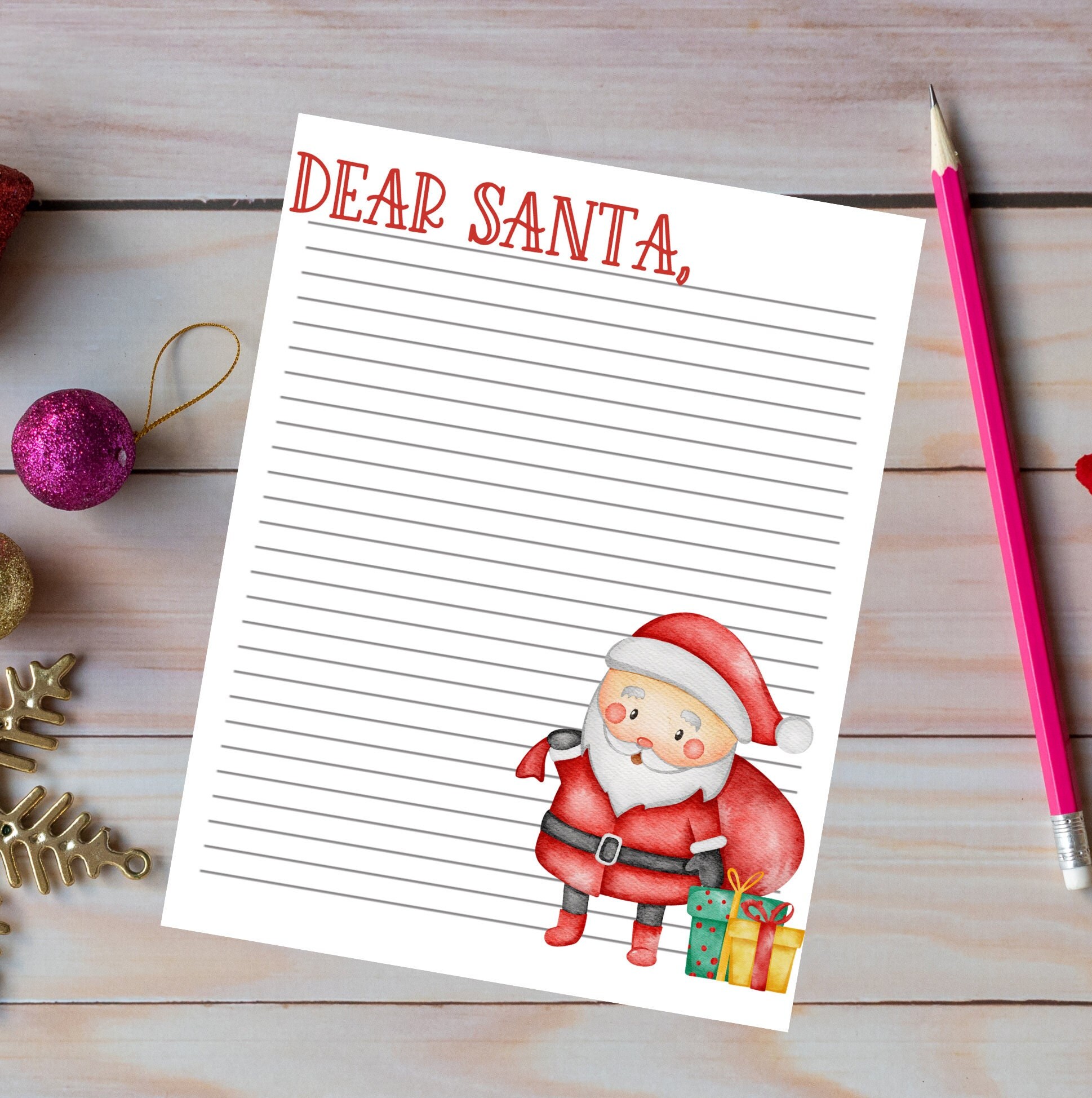 Printable Dear Santa Letter. Printable Letter to Santa. Christmas ...