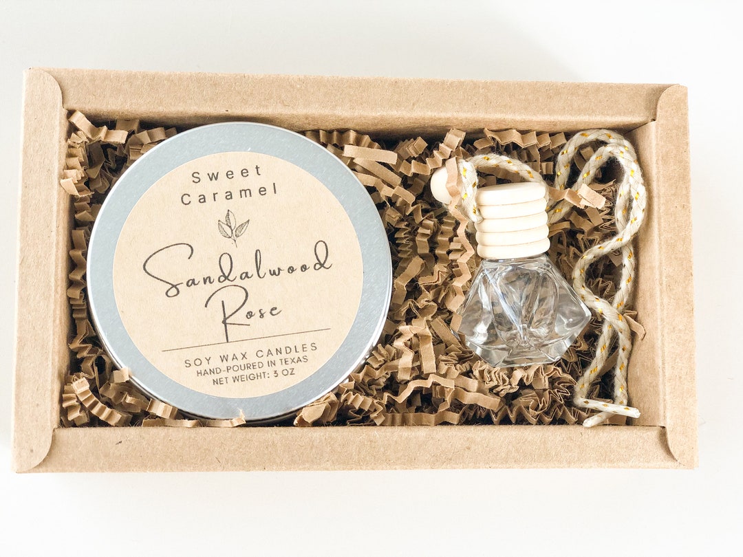 Soy Candle and Car Diffuser Gift Box, Gift for Her, Birthday Gift Box, Gift Set for Bridal ...
