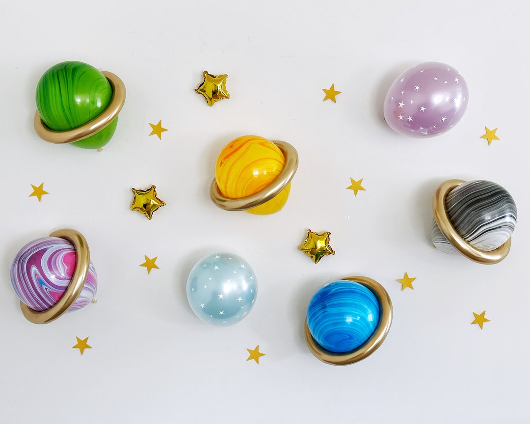 Outer Space Theme Planet Balloons Set, Qualatex Galaxy Balloon With ...