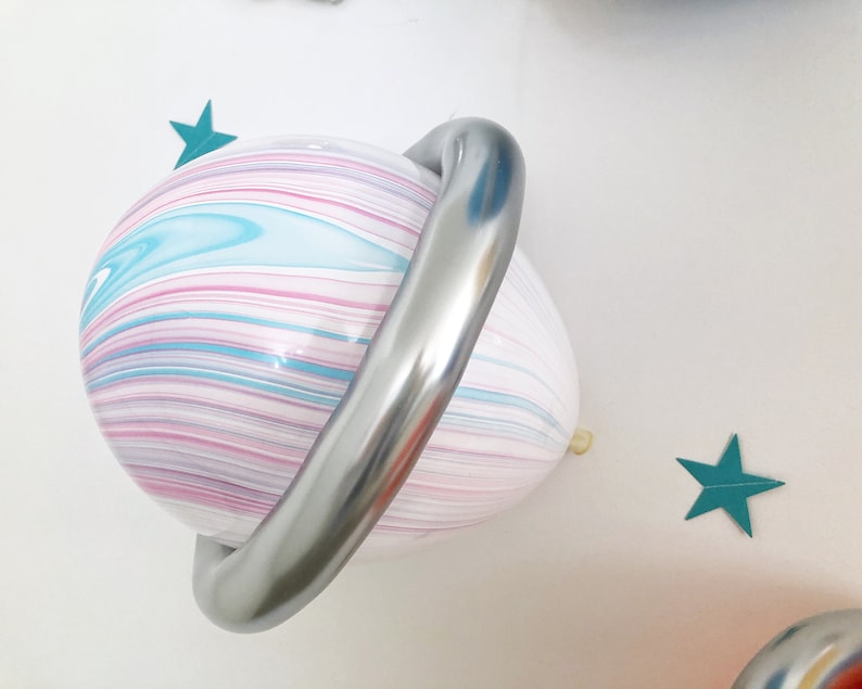 Planet Balloons Set Qualatex Galaxy Balloon With Silver Ring | Etsy
