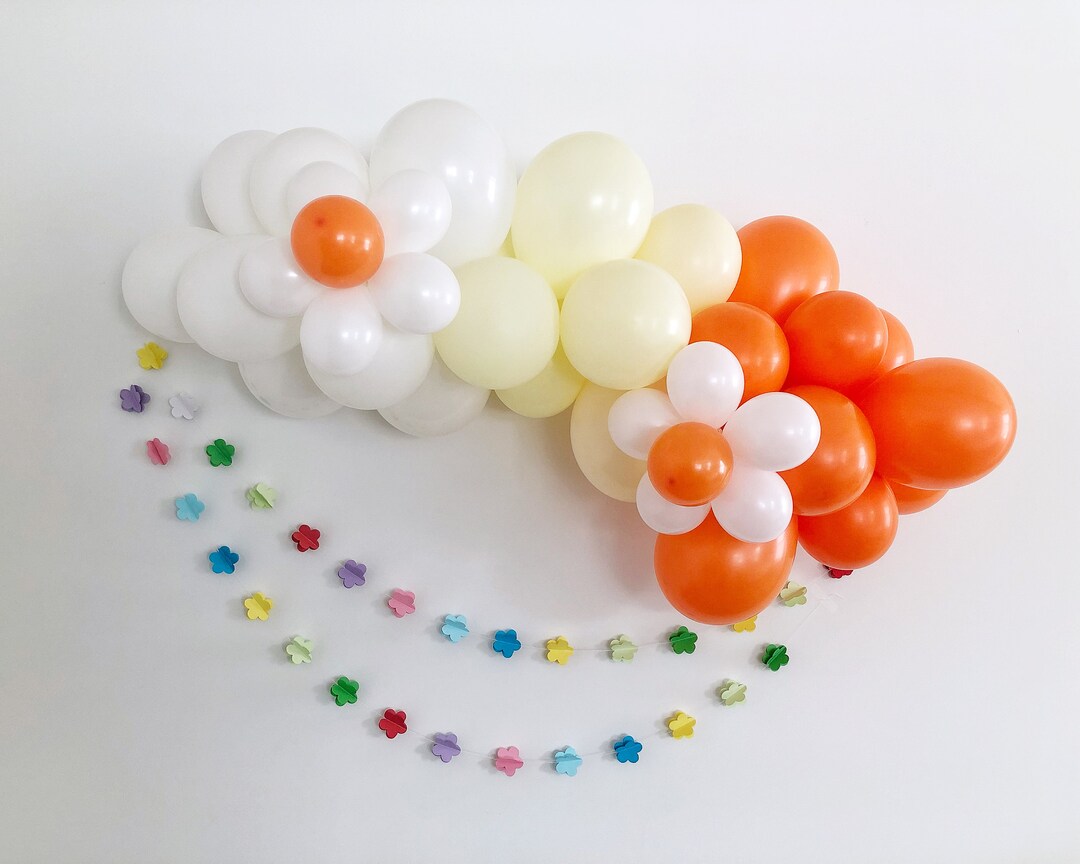 Daisy Flower Balloon Garland Kit, Neutral Balloon Arch, Groovy One Two ...