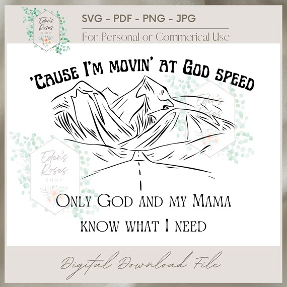 God Speed Digital Download SVG PNG PDF Jpeg - Etsy