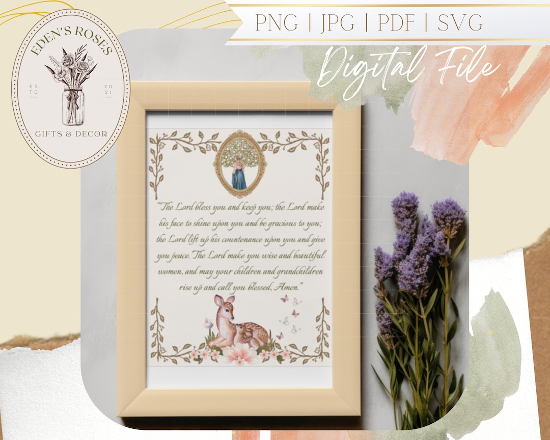 Girl’s Benediction Prayer, Numbers 6:24-26, Christian Home Decor ...