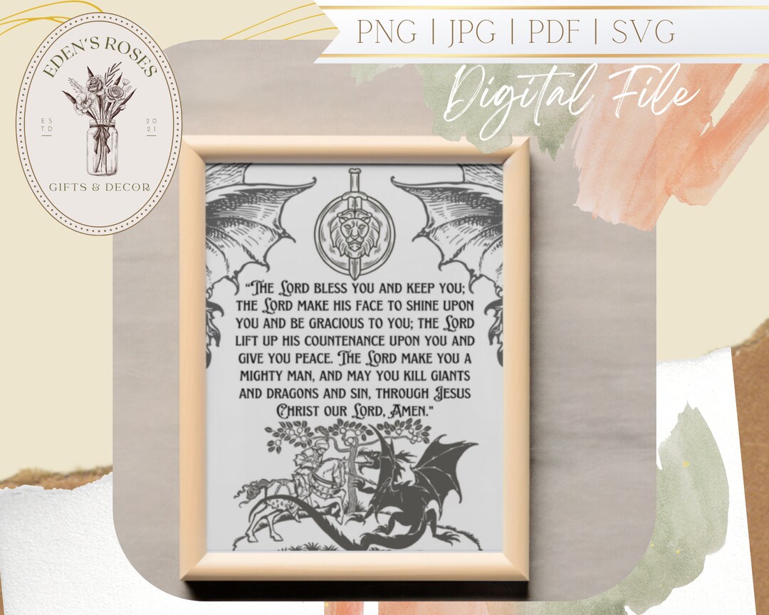 Boy’s Benediction Prayer, Numbers 6:24-26, Christian Home Decor ...