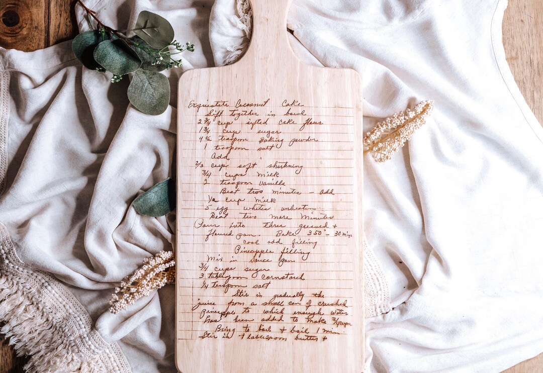 Personalized Recipe Cutting Board Family Heirloom Keepsake Mothers Day ...