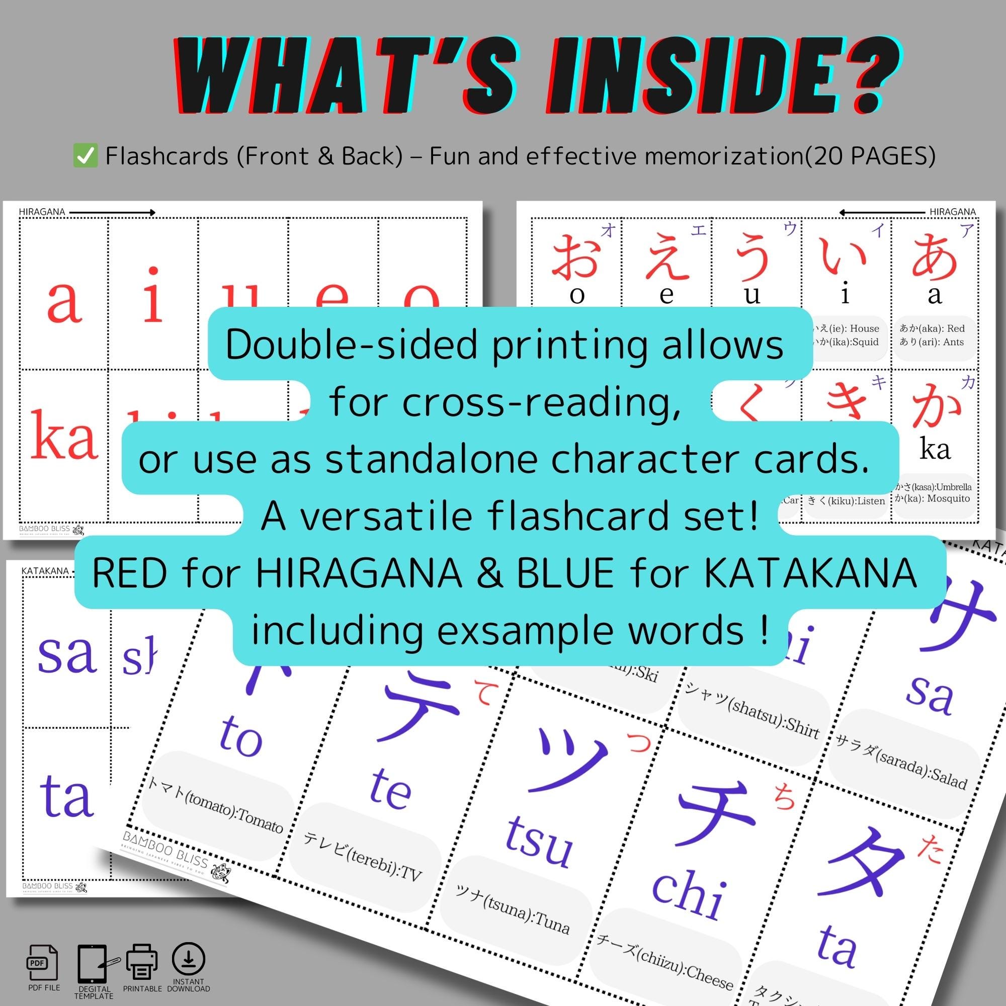 Japanese Script HIRAGANA KATAKANA Digital Book - Etsy