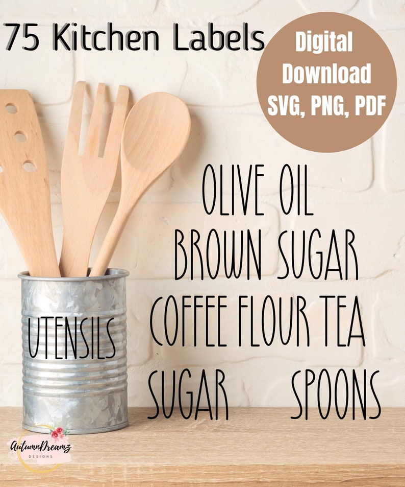 75 Kitchen Pantry Labels, SVG Cut Files (digital Download) - Etsy