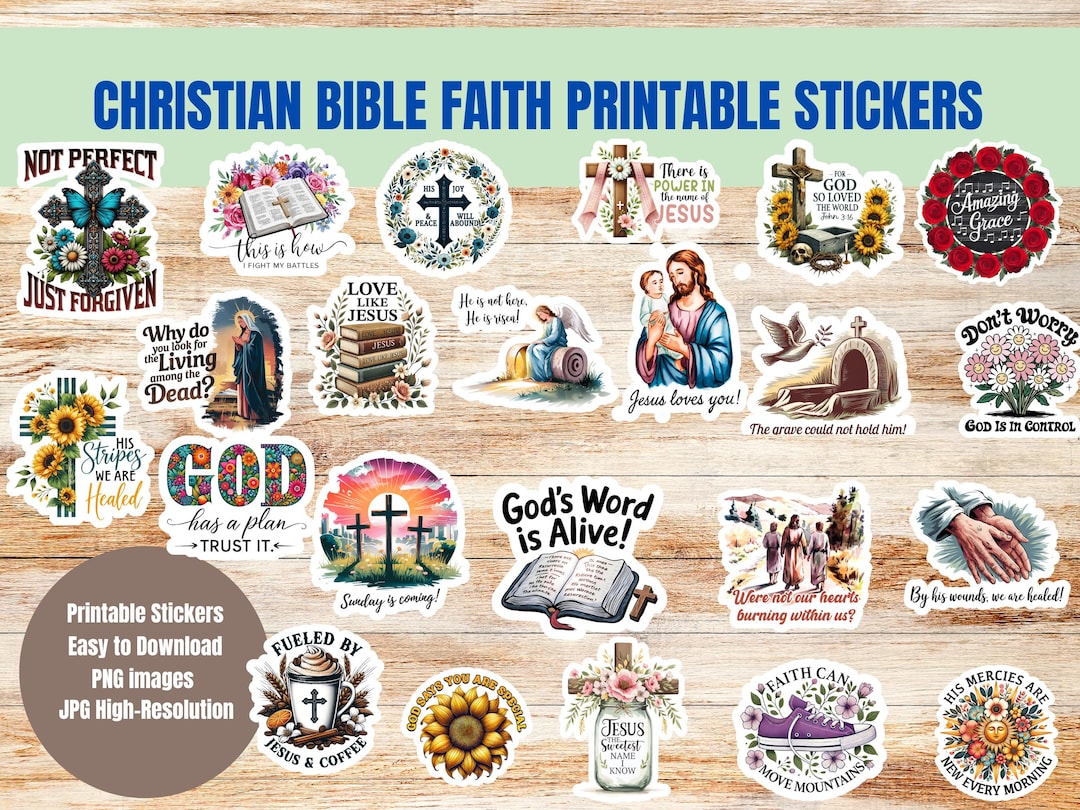 Faith-inspired Printable Stickers for Planners, Christian Digital ...