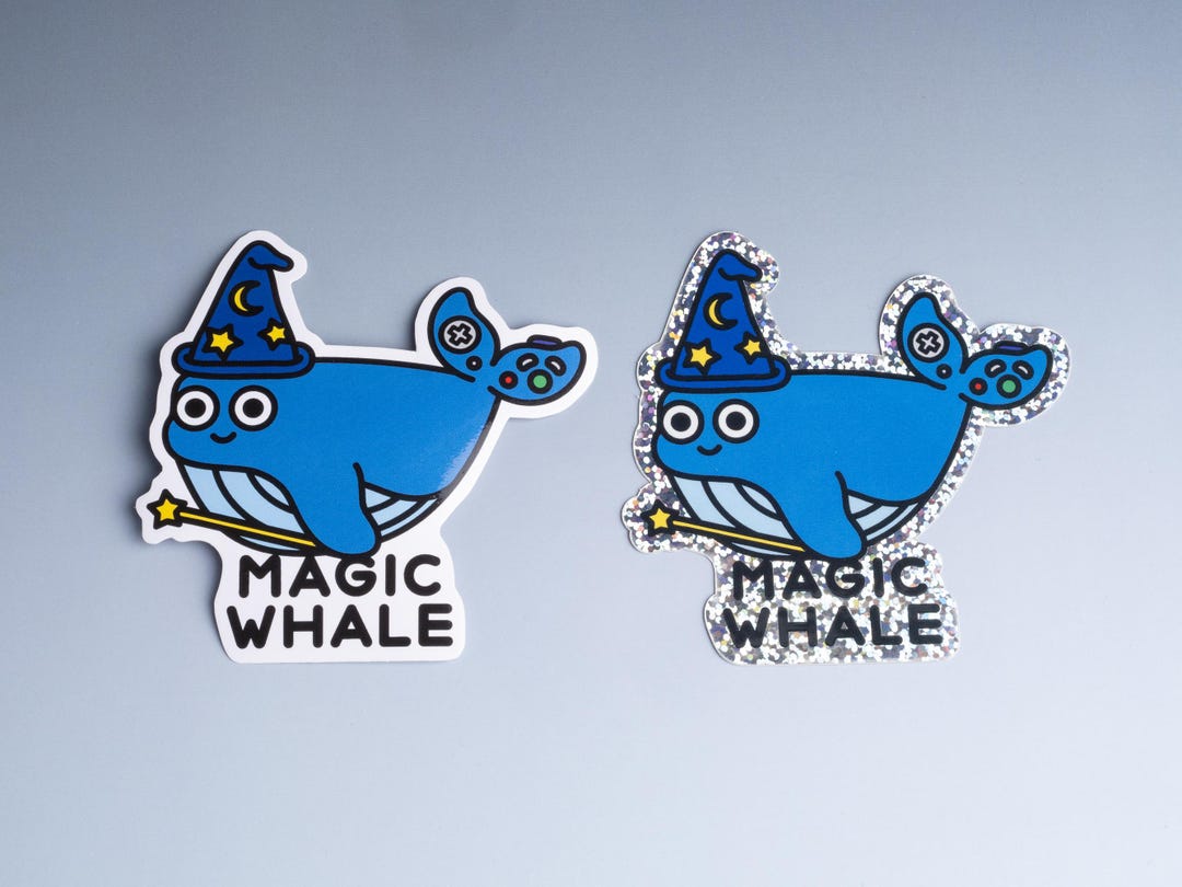 Magic Whale Sticker: Holographic Decal - Etsy