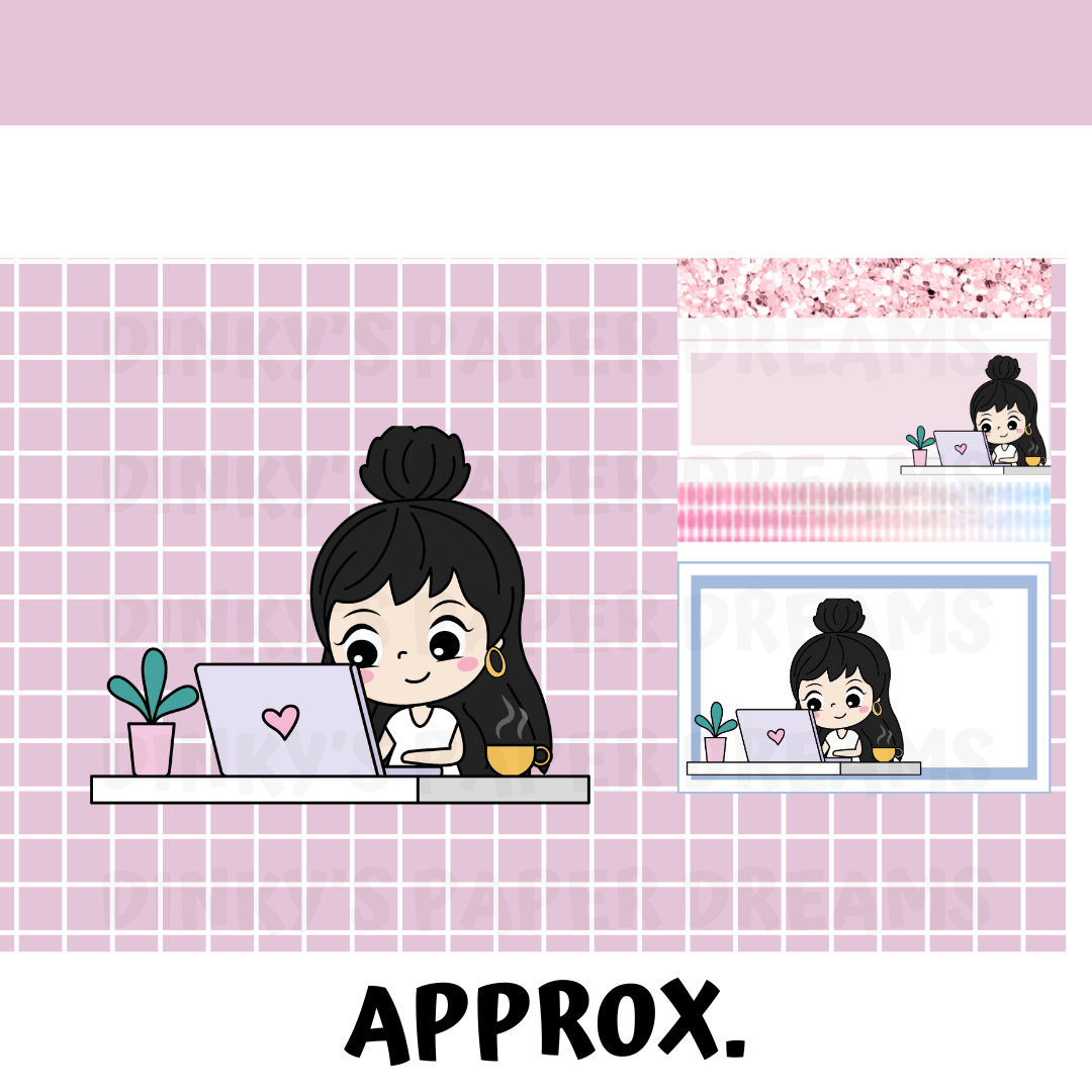 Working Character Planner Sticker for Journaling Working Chibi Sticker ...