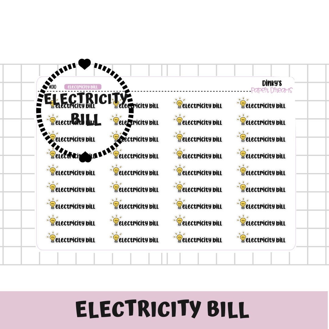 Electricity Bill Sticker | Electrify Bill Planner Sticker | Electricity ...