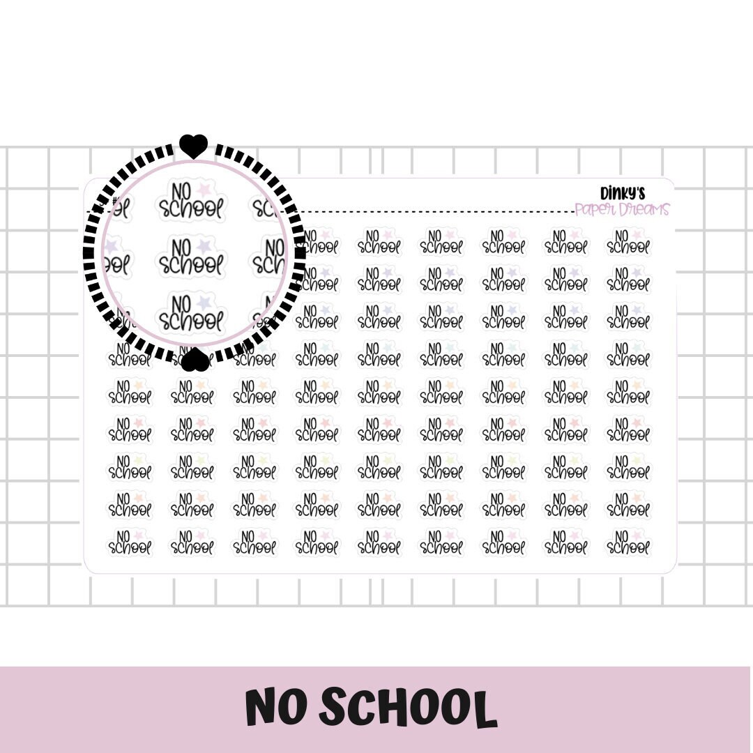 No School Stickers Scripts | No School Planner Sticker Sheet - Etsy