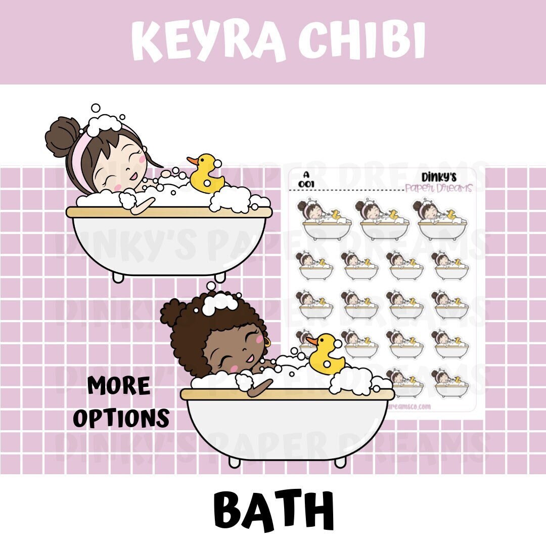 DDG 001 Bath Time Character Planner Stickers Cute Chibi - Etsy