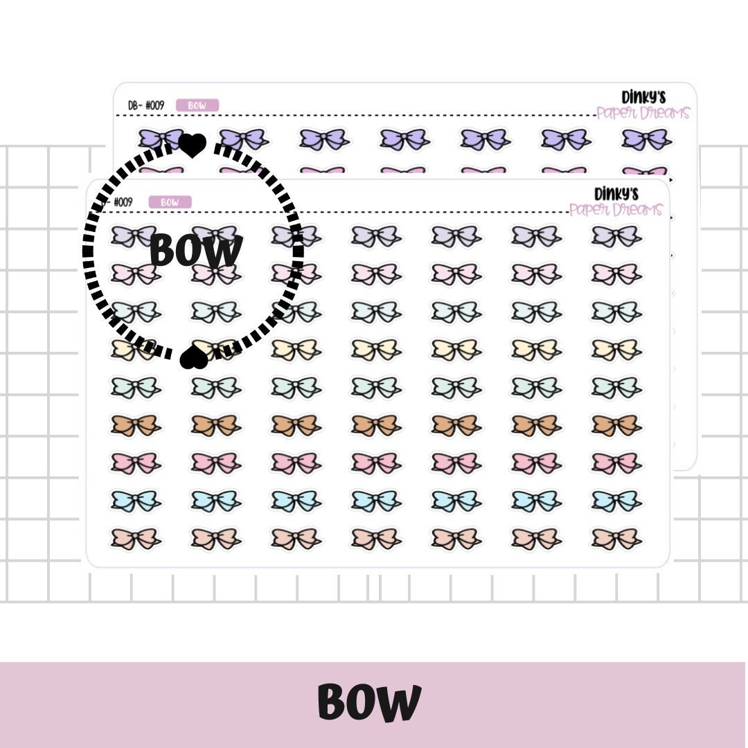 Bow Divider Stickers Bow Planner Stickers Cute Bow Stickers Bow Doodle ...