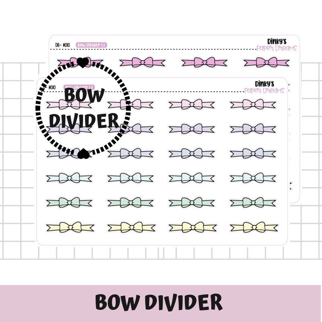 Bow Divider Stickers | Bow Planner Stickers | Cute Bow Stickers | Bow ...