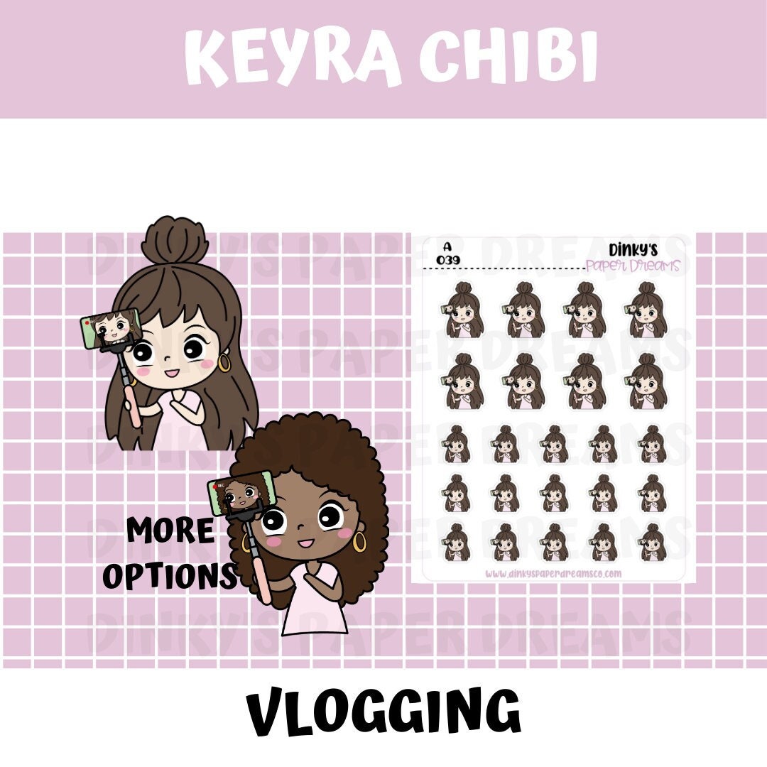 Content Creator Stickers Bullet Journal Stickers Cute Chibi Planner ...