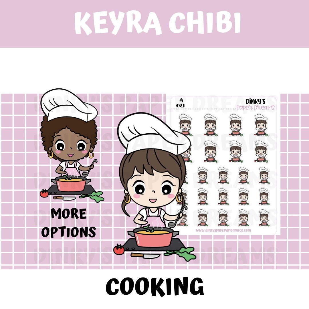 Cooking Planner Sticker | Cooking Sticker | Cooking Chibi Sticker Sheet ...