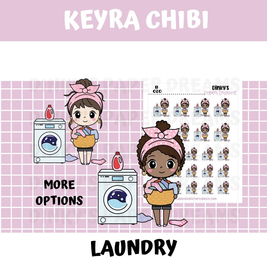 Laundry Character Sticker | Laundry Sticker | Laundry Chibi | to ...