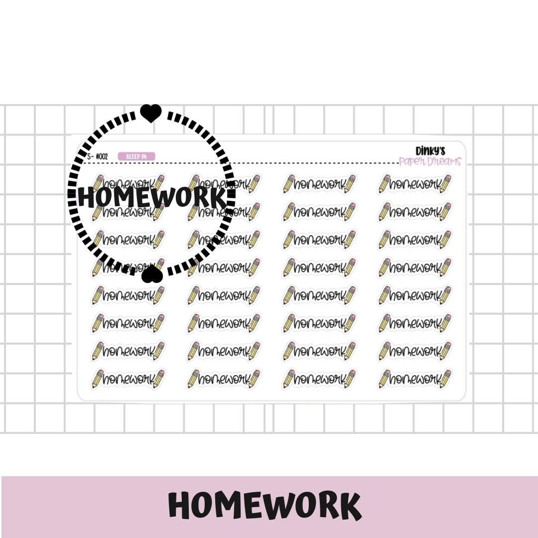 Homework Sticker | Homework Planner Stickers | Homework | Homework ...