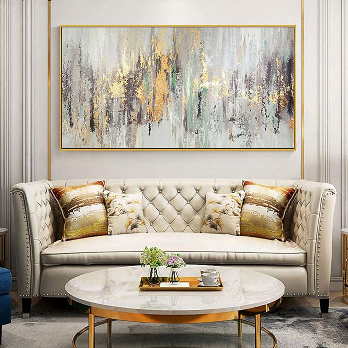 Large Wall Painting Over Oil Painting Vertical Handmade - Etsy