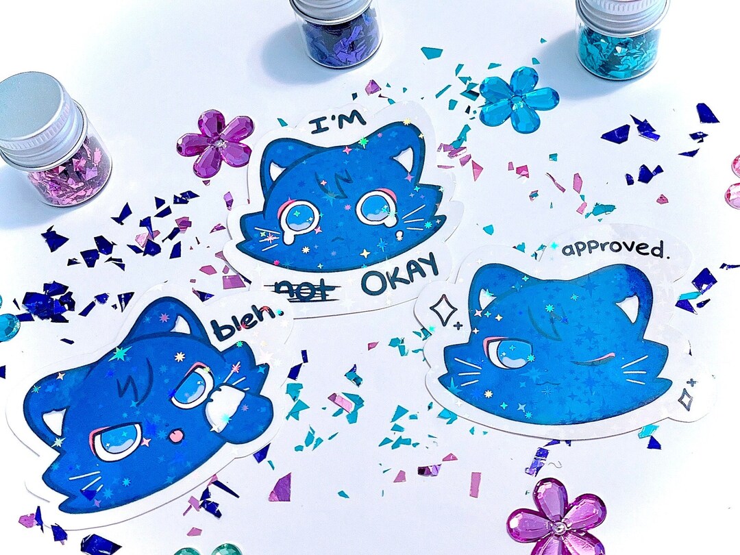 Scaramouche Cat Stickers|scarameow, Kabukimewmew, Nyanderer| Handmade ...