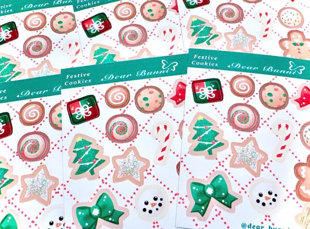 Christmas Cookies Sticker Sheet 3x4 In. |festive, Gingerbread Holiday ...