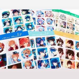 Premade/custom Genshin Stamp Sticker Sheet 4x5 In. |wanderer, Childe ...