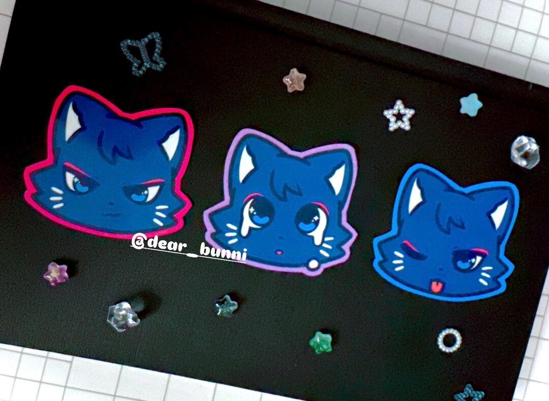 Scaramouche Icon Cat Stickers|scarameow, Kabukimewmew, Nyanderer ...