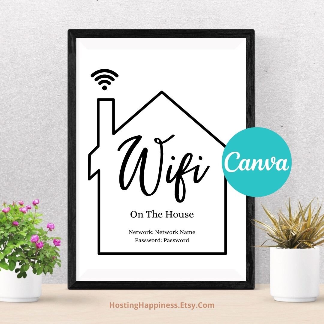 Airbnb Wifi Sign Template Bundle, Customizable VRBO Signs, Editable ...