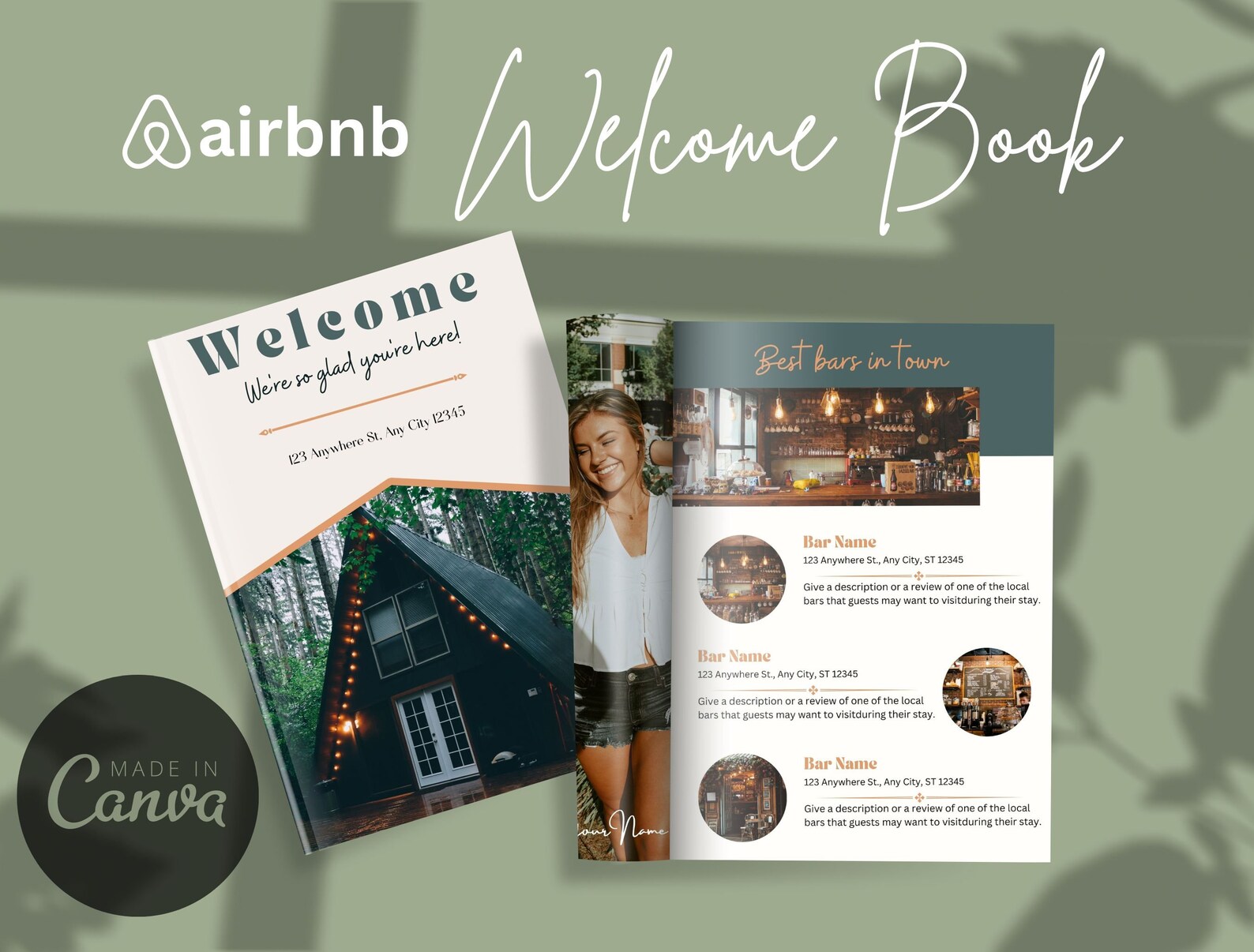 Airbnb Welcome Book Template, Customizable VRBO Pamphlet, Editable ...