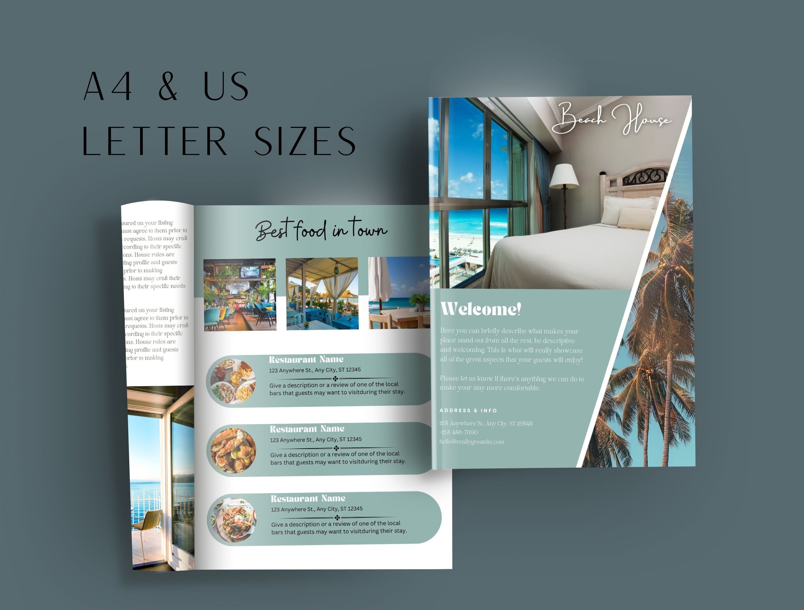 Airbnb Welcome Book Template, Customizable VRBO Pamphlet, Editable ...