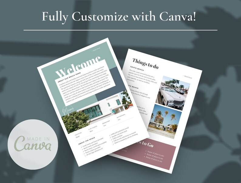 Airbnb Welcome Book Template, Customizable VRBO Pamphlet, Editable ...