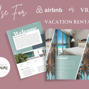 Airbnb Welcome Book Template, Customizable VRBO Pamphlet, Editable ...