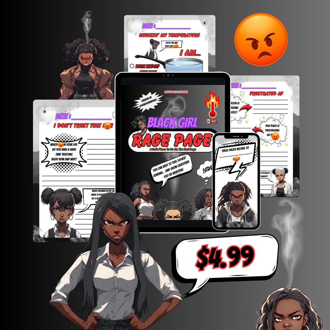 Black Girl RAGE PAGE Daily Guided Fill-in Digital Journal Gratitude ...