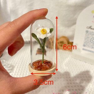 Micro Crochet Daffodil Flower Dome Miniature Flower in Glass Dollhouse ...