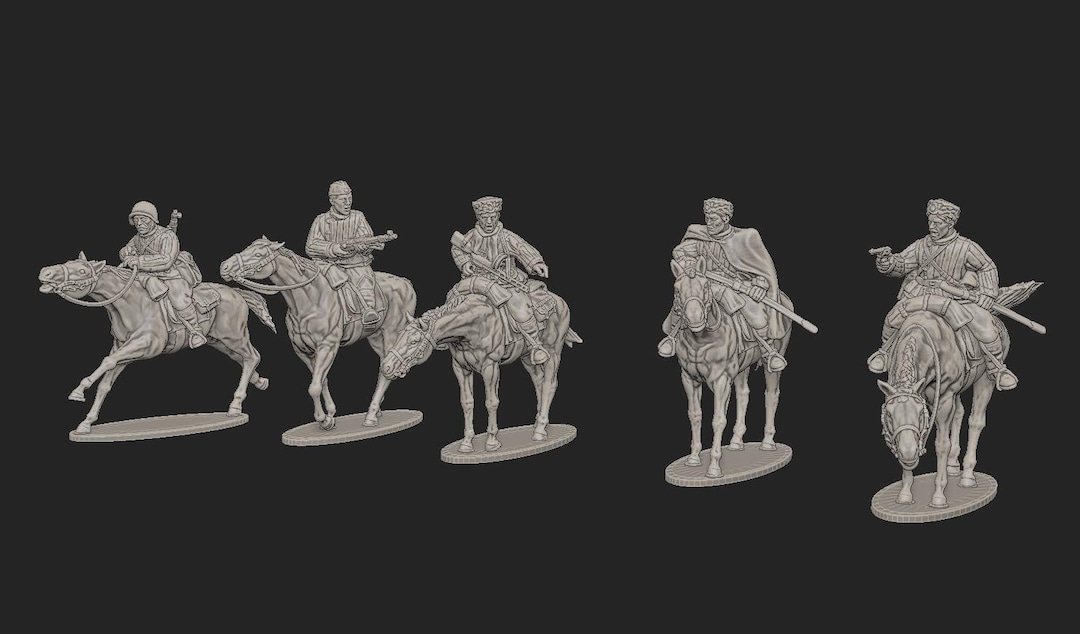 WWII Cossacks in Soviet Uniforms (5 Models) Various Scales Historical ...