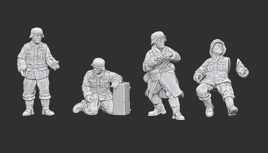 WWII German AA Crew (4 Models) Various Scales Historical Wargaming (US ...