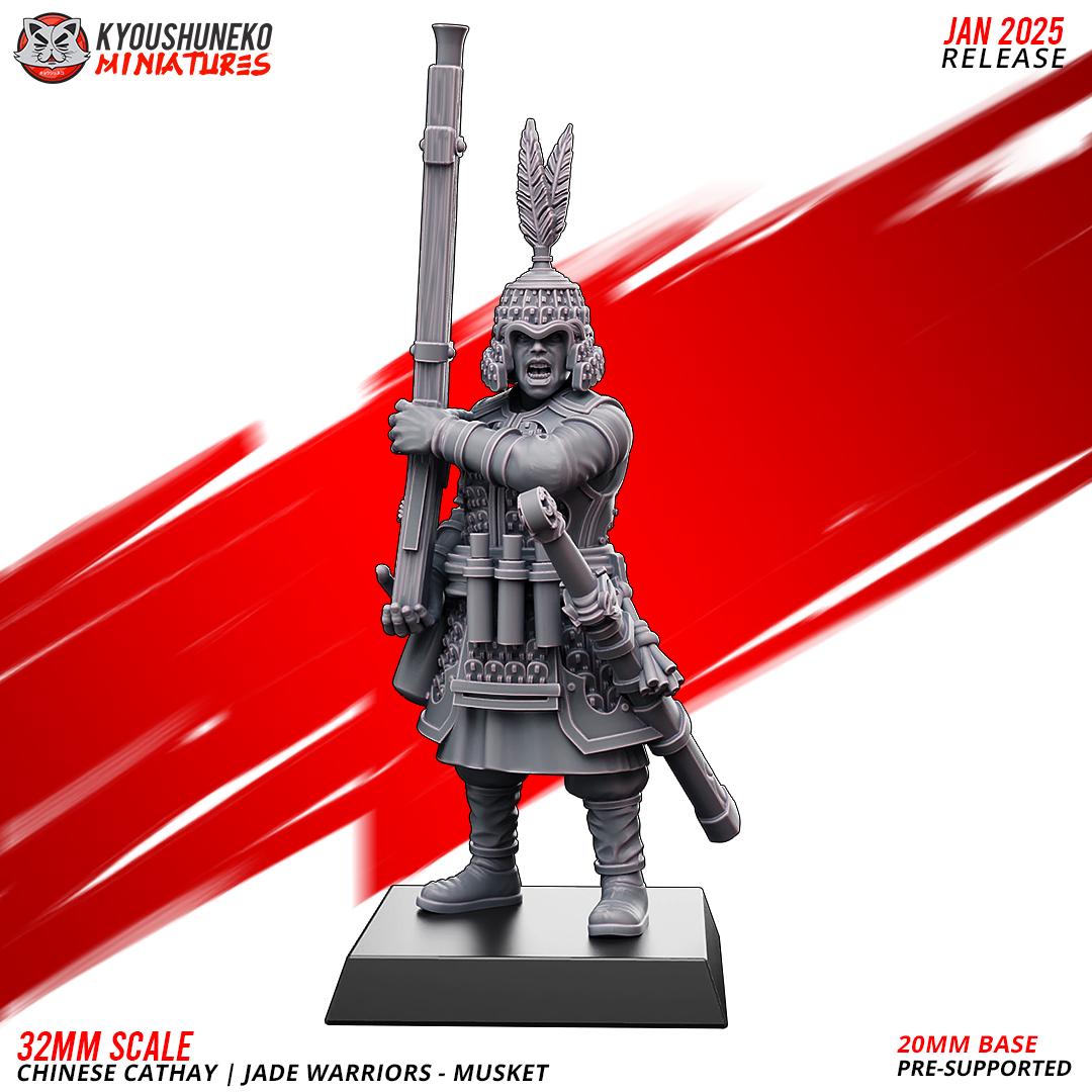 Ancient Chinese Cathay Jade Warriors Musket Unit (10 Models) Various ...