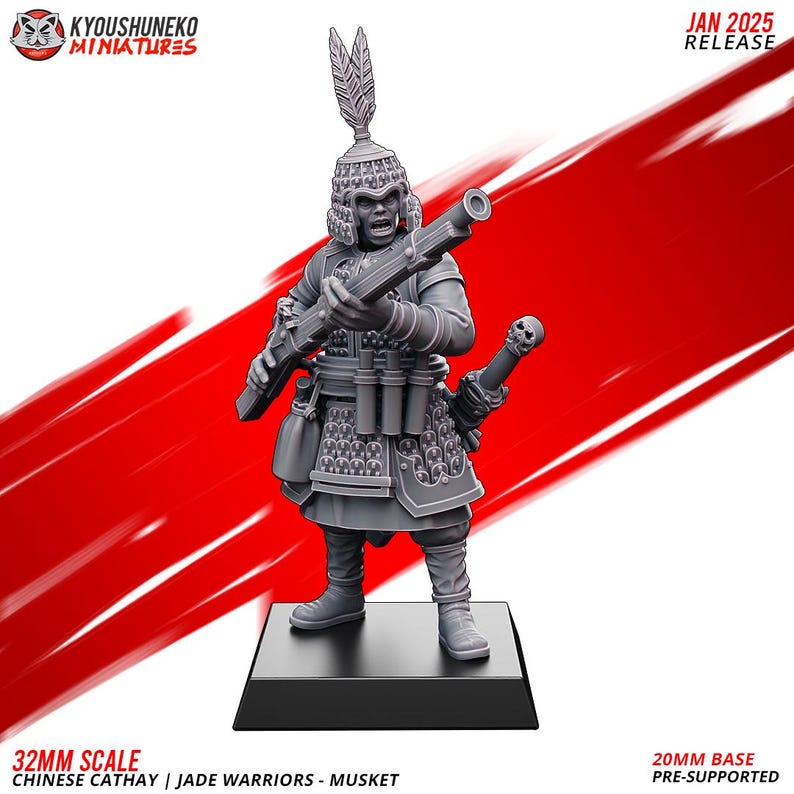 Ancient Chinese Cathay Jade Warriors Musket Unit (10 Models) Various ...