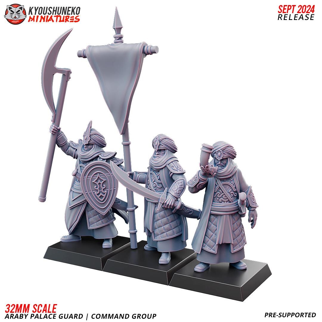 Ancient Araby Palace Guard Command Unit (3 Models) Various Scales ...
