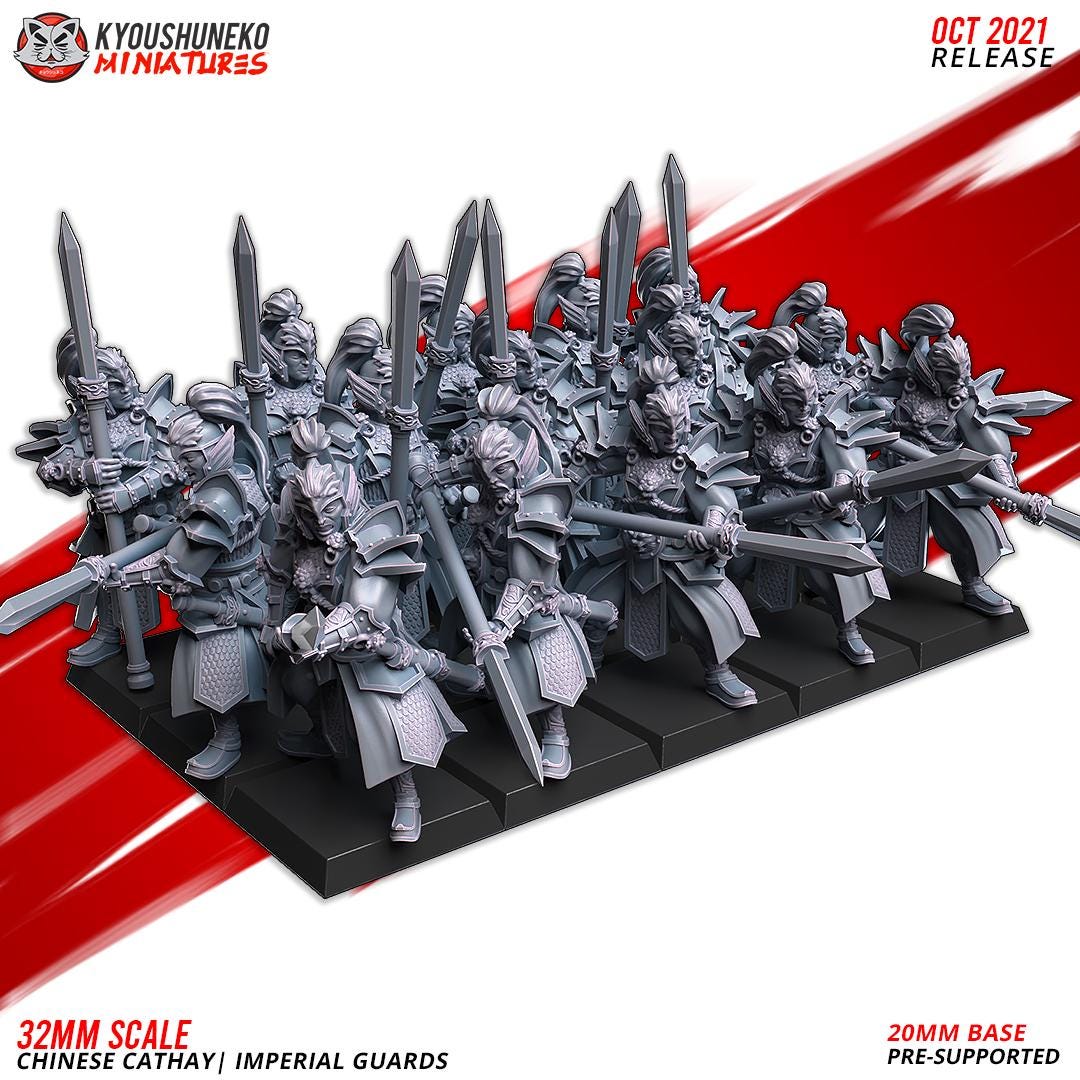 Ancient Chinese Cathay Imperial Guards Unit (10 Models) Various Scales ...